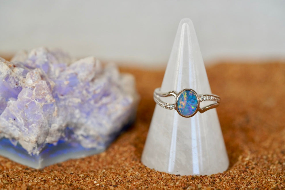 Opal Doublet Ring #1024 – RedEarthOpal